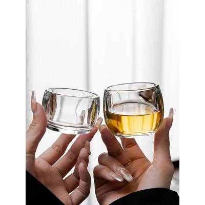 加厚水晶玻璃主人杯茶杯品茗杯单杯透彻高档养生杯轻奢杯子茶具