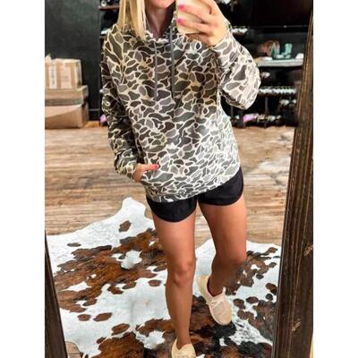 2025 Fall Winter Unisex Long SleeveHoodie with Camo Print