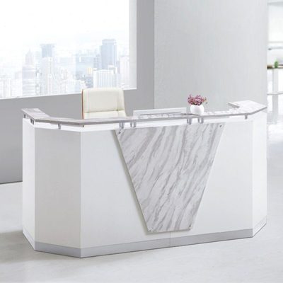 烤漆前台桌公司公接待台 白色简约迎宾台收银台服务咨询台9924
