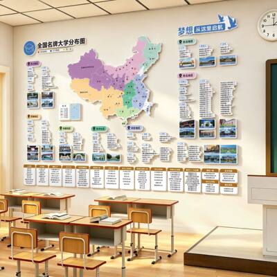 高三教室布置大学名校挂图双一流高校985211大学分布图目标墙贴