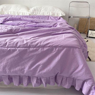 梦幻夏日限定 全棉可水洗温柔纯紫色夏凉被空调薄盖被甜美软糖系