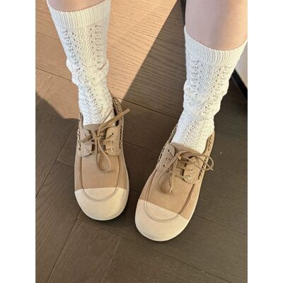 Rean Vivion小众百搭休闲德训鞋面包鞋乐福鞋系带链条厚底德比鞋