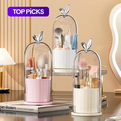 Makeup Brush Storage Box 1 Count 360 Degree Rotatable