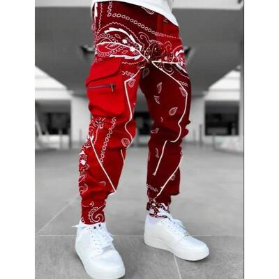 Men's Casual Floral Print Harem Pants Loose Fitting