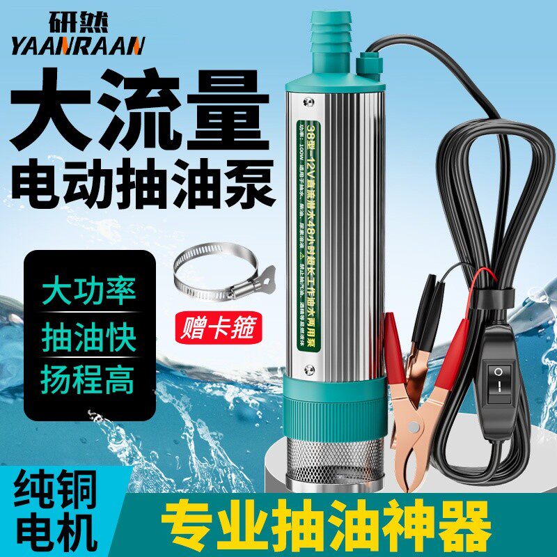 抽油泵神器电动12v水泵水加油抽子油泵柴油小型24机迷你器车载吸