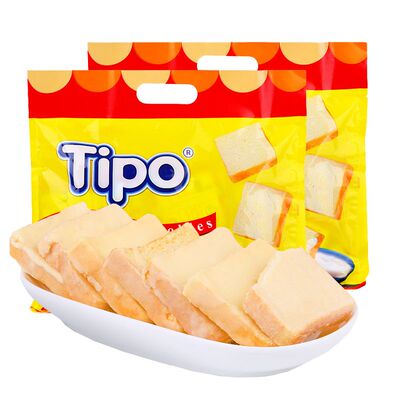 TIPO越南进口面包干300g鸡蛋味白巧克力早餐糕点零食蛋糕干饼干