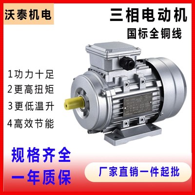 YS三相铝壳电机380Vl 1400转90120w180W250W370W750WKW电动机马达