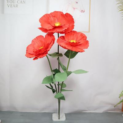 婚庆装饰仿真虞美人路引花庆典大花篮插花橱窗展示泡沫人造花套装