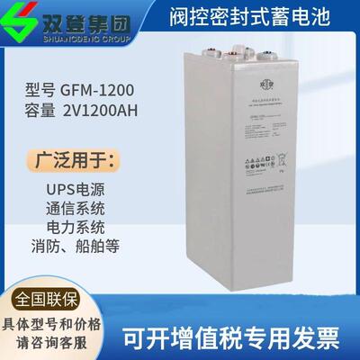 2V1200AH发电厂铁路应急备用电源GFM-1200双登铅酸免维护蓄电池