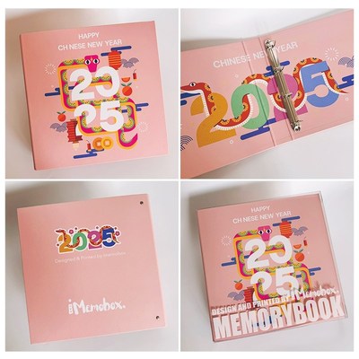 memobox粉底2025蛇年儿童相册插页式3寸5寸6宝宝成长日纪念册影集
