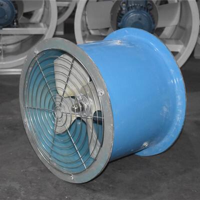 低噪声玻璃钢轴流风机FT35-4.5#6658m3/h153Pa配45°出风弯