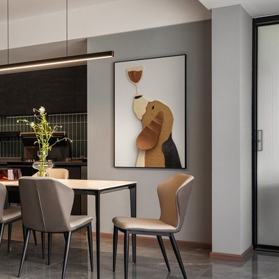 现代简约餐厅f装饰画餐桌墙面布置2025新款饭厅背景轻奢高级感挂