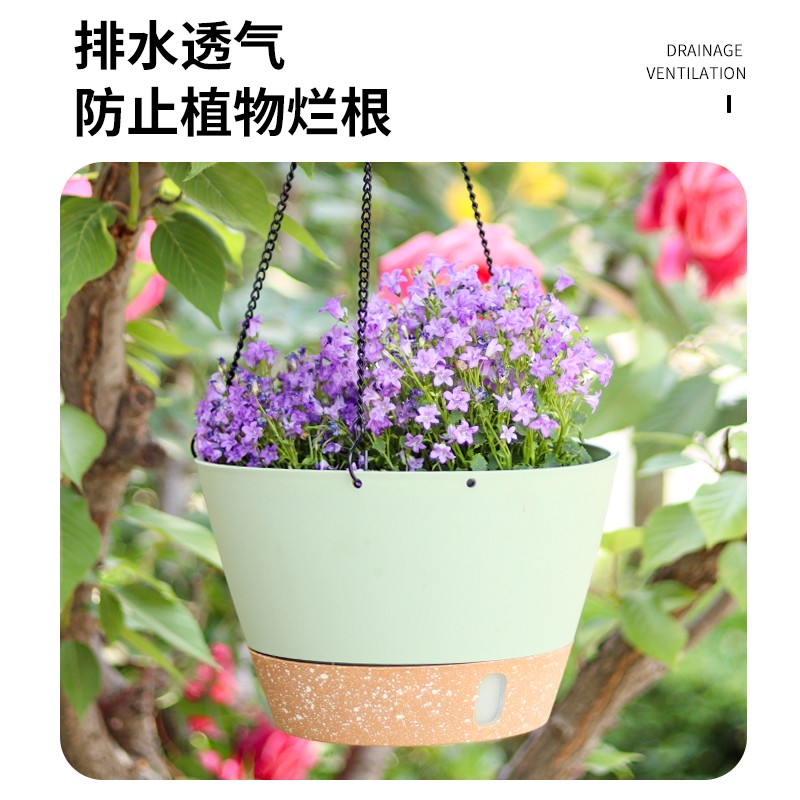 卉吊吊篮室内花简壁挂树脂窗台桌面花垂栀子花绿萝盆约装饰