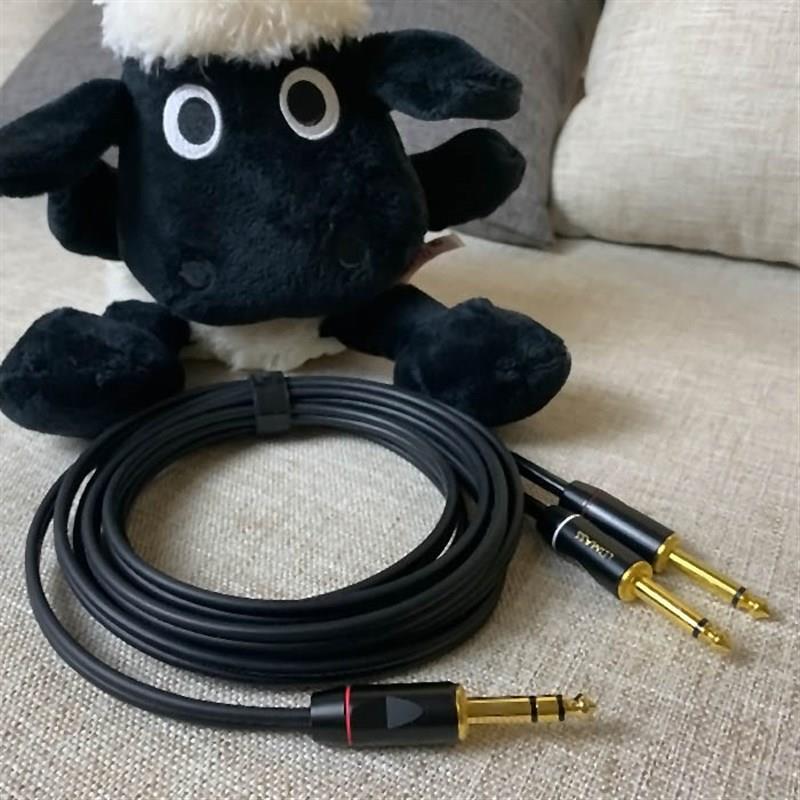 沐转吉他连接线Y线6.3转大三芯铃大二芯立体5双芯一分二音色无损