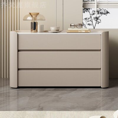 加宽床头柜大尺寸简约现代轻奢风高级感70cm宽家用卧室实木收纳柜