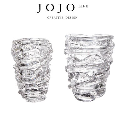 OJOS L. .empt高.花瓶加厚水晶透明y玻璃大餐厅摆件 J询虚