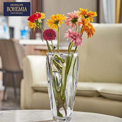 捷克进口BOHEMIA 水晶玻璃花瓶 欧式客厅摆件 插花水培花瓶花艺