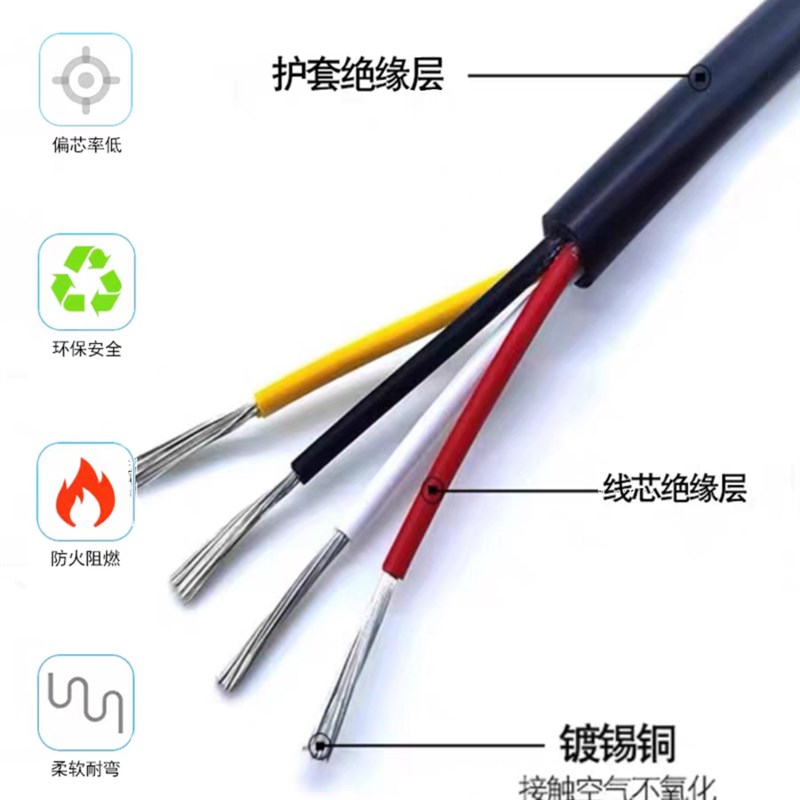UL24号4护套线20AWG2/3/4/6/7/8/9/10芯PVC镀锡线多芯信6控制软线