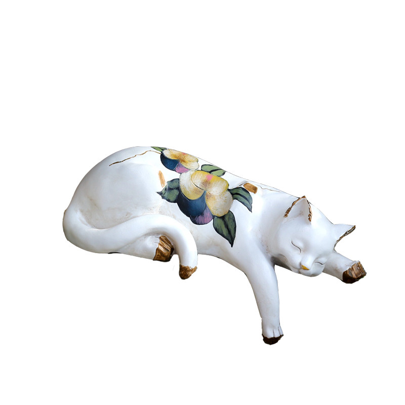 慵懒的猫架 树脂花肉造景装饰 园艺阳台庭院花咪摆件多园花盆搭配