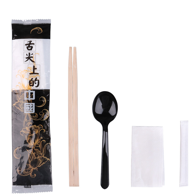 一次性筷子四套件餐饮用品组合套装四合一勺商用包送快餐打外餐具