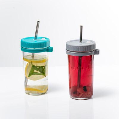 m吸wat奶r玻璃r管杯冷萃咖啡玻璃杯带盖密封大容量女生e茶饮料杯