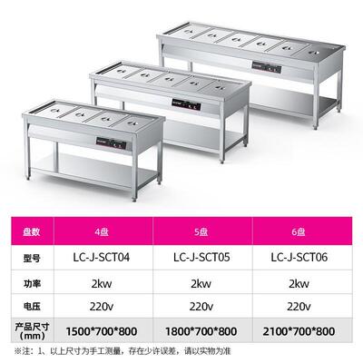 (温le0con)商用保售饭台5格不锈钢快餐保台售饭503台LC-温J-SCT5