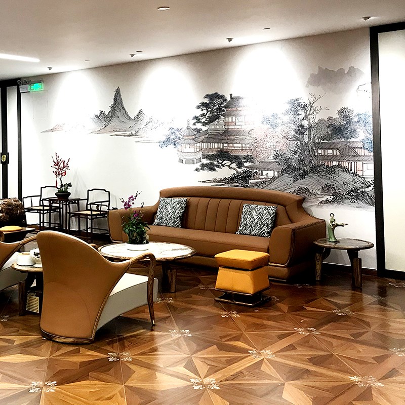 积卧多层实木复合地板拼花贝彩柚木环保自然美观客厅加室走廊书房