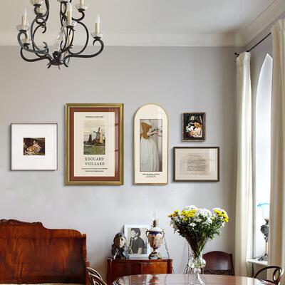 法艺组术合装饰画美C107式复古客厅沙式发背景墙挂画欧墙画现代式