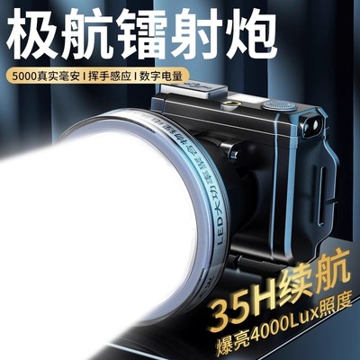 天火头灯强光超亮充电续航超长锂电户外头戴式手电大功率野外矿灯