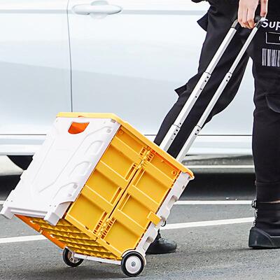 户外露营折手叠箱便携折家叠购物车买菜车6606折拉杆箱用拉车小推