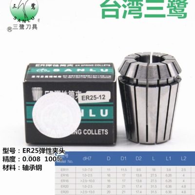 台湾三鹭ER32弹性筒夹3A高精度0.003雕刻机3μ夹头AAA16 11 20 2