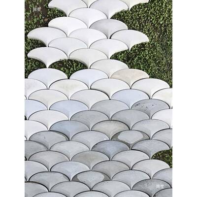 北欧扇形地砖脚砖模具水清踏水HJN混凝土石泥膏花园墙模砖墙贴硅