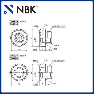 NBK QLGSL-B 油位窗 SUS303 标准款 可使用温度 100°C 源头工厂