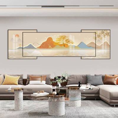 饰福禄轻奢客厅装山画高档HS-00514沙发背景墙画大气挂水风景办公