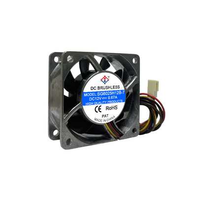6025 12V 0.67A 6CM/厘米PWM金属框耐高温机箱机柜交换机散热风扇