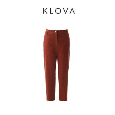 【KLOVA】冬季橙色条绒小萝卜裤  KW5864(UN)