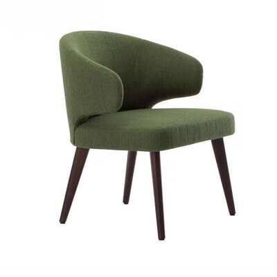 意式极简高级餐椅Aston Dining Armchair北欧简约实木布艺餐椅