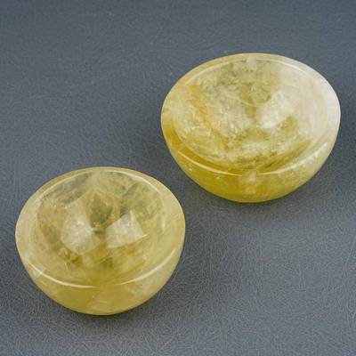 天然黄水晶碗现货黄水晶饰品家用装饰黄水晶碗天然水晶