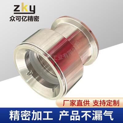 可拆卸空视窗接头观察窗31YZW6不真锈钢硼硅法石兰视镜KF25英/40/
