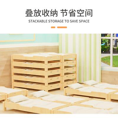 幼儿床园床托管班睡34032午儿童幼儿园专用实木叠床上下午休床叠