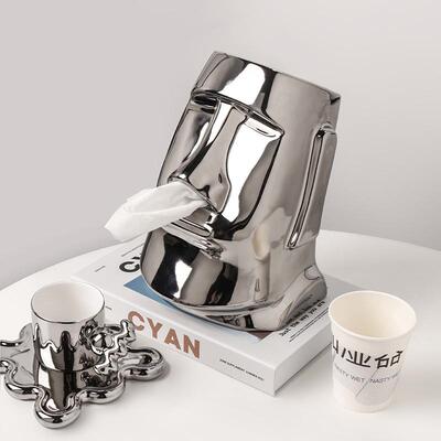 汉复XIH美古风巾盒纸摆件客厅餐桌贝茶几家用创意陶瓷抽纸盒