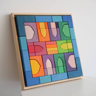 浸染上色大号1001夜积木叠叠高颜色认知幼儿园益智早教积木