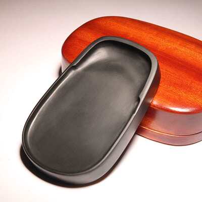 2022新款砚台带盖安徽歙砚徽砚天然原石文房四宝并肩端砚老坑