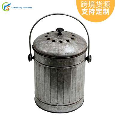 compost bin花园堆肥桶 5.5L 刷色做旧仿古发酵厨余垃圾堆肥桶