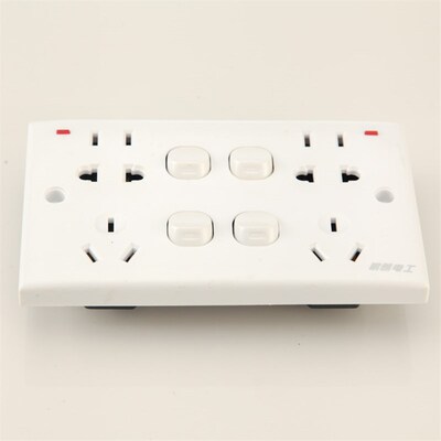 147 四开六插 电工开关明装开关面板 家用墙壁插座147*86mm