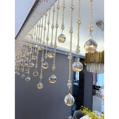 ?水晶帘客厅关隔断31865帘餐厅卧室饰门帘卫玄珠生间装挂帘子新款