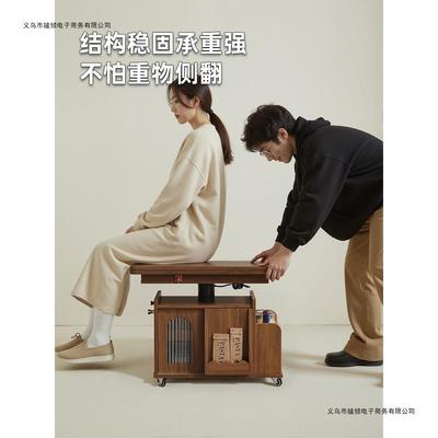 折叠茶几可动茶QJF几桌子升降茶几移餐桌两用推车茶边台边茶桌柜