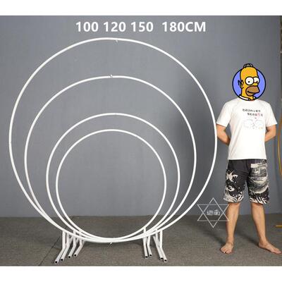 婚庆道具艺单圆环架铁子婚礼场景布置VNI气球派杆对拱门路引顶吊