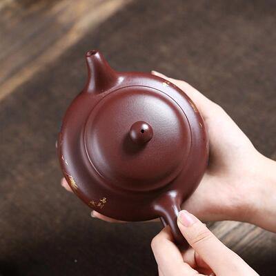 正宗手工紫砂壶宜兴砂贴花龙仿古壶家KYX用血泡成茶壶马到功茶具