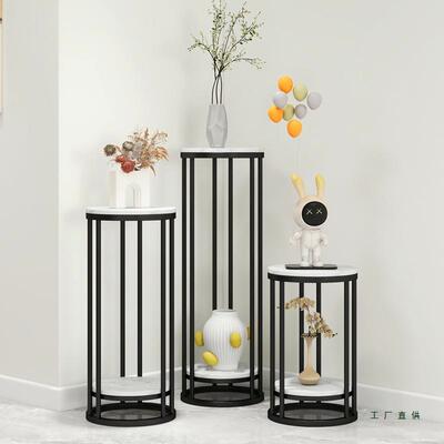 油花架厅15570客奶落地式电视柜旁花架轻奢现代简约铁艺绿萝花风